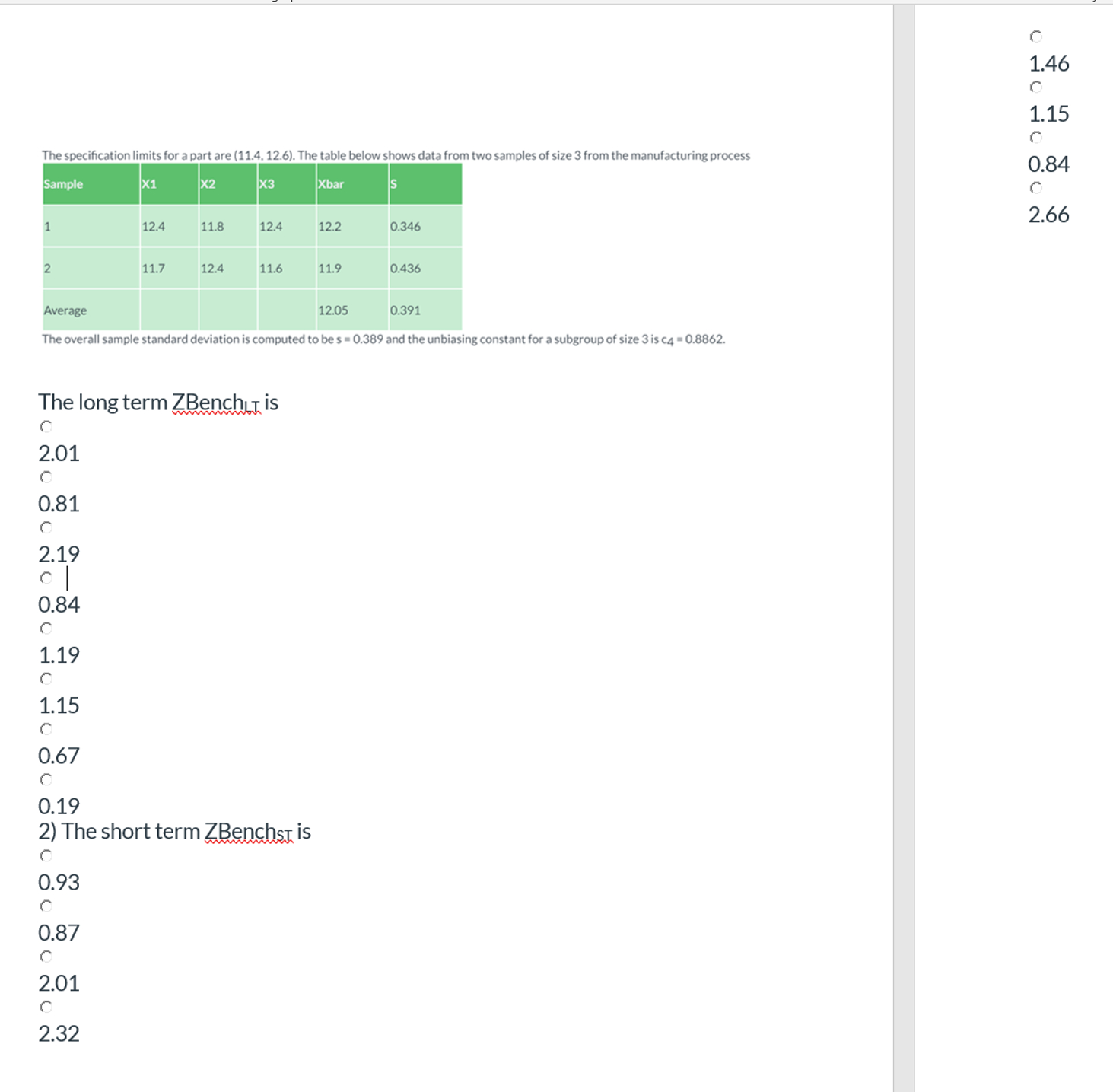 Solved Slove the long term ZBench and the short term ZBench | Chegg.com