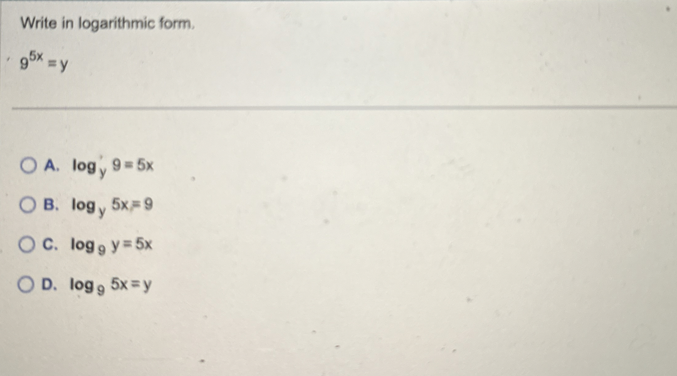 Solved Write in logarithmic | Chegg.com