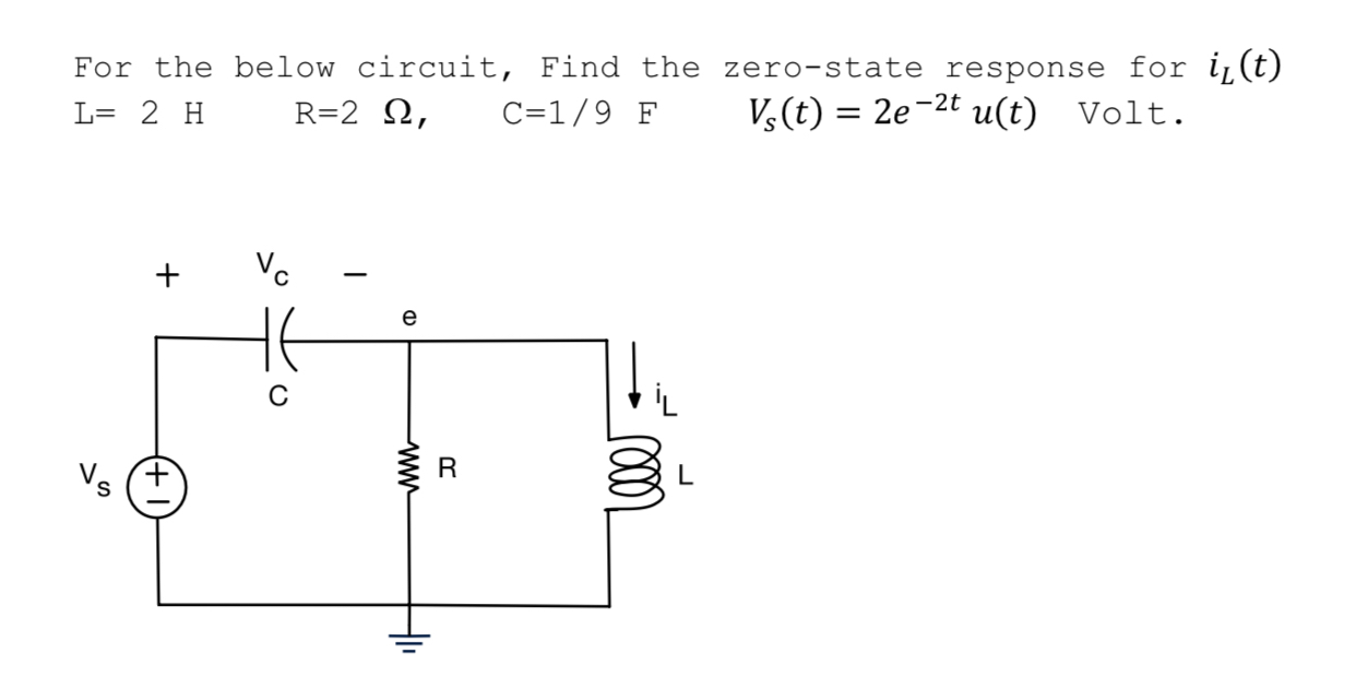 Solved For the below circuit, Find the zero-state response | Chegg.com