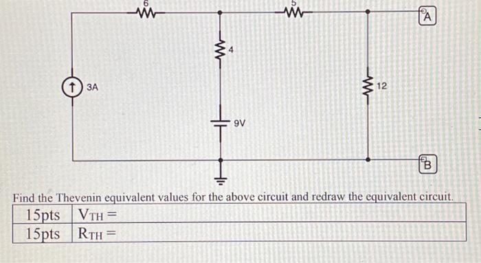 Find the Thevenin equivalent values for the above | Chegg.com
