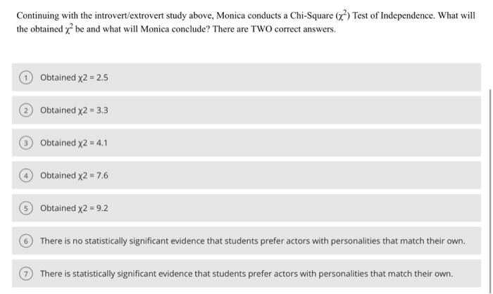 Solved Continuing with the introvert/extrovert study above, | Chegg.com