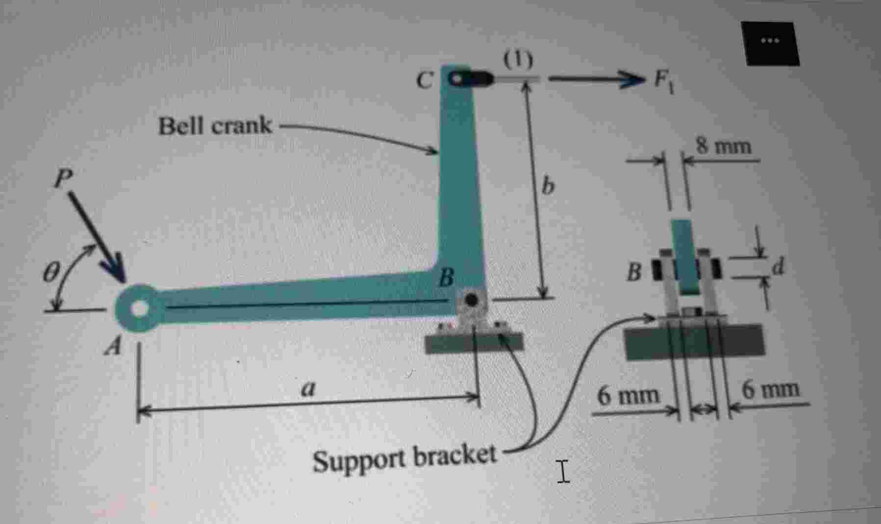 Solved The Bell-crank mechanism shown in Figure is in | Chegg.com