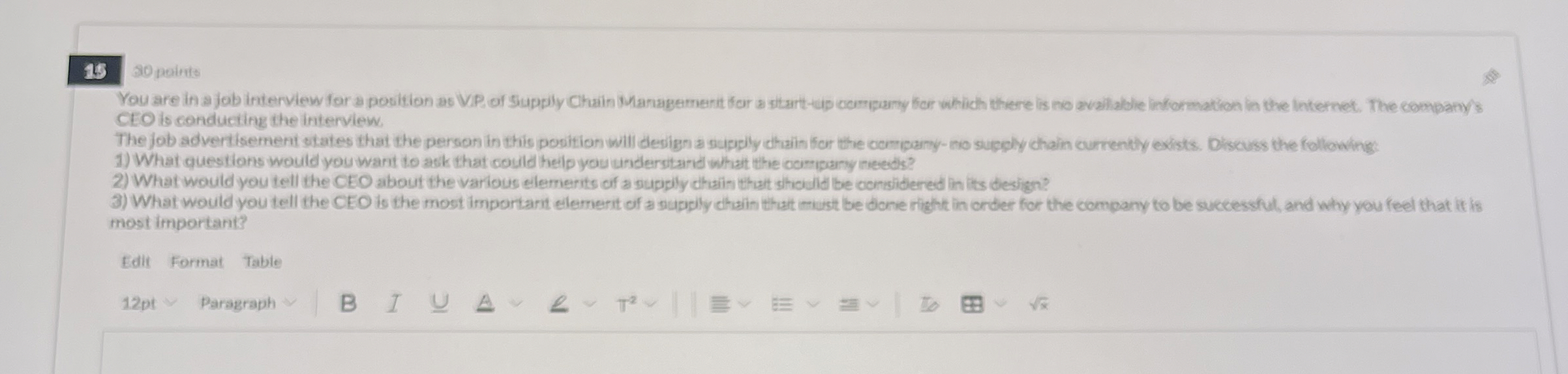 Solved Order communication, supply chain visibility, unit | Chegg.com