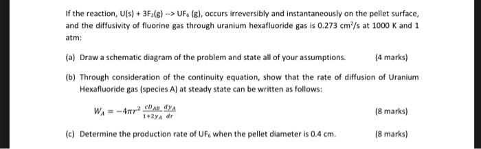 Solved An important step in the purification of uranium | Chegg.com