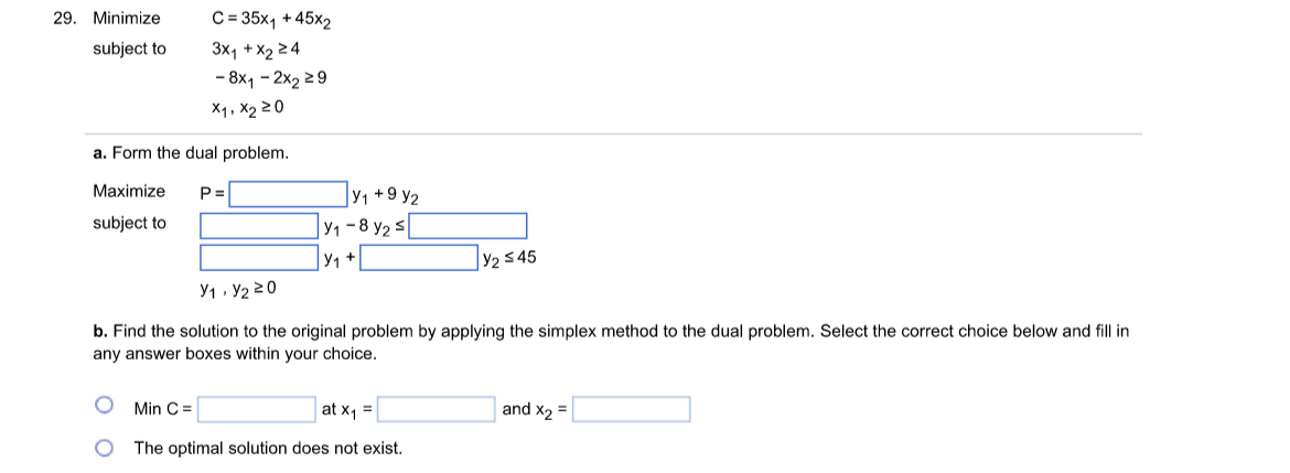 Solved Minimize C=35x1+45x2 ﻿subject | Chegg.com