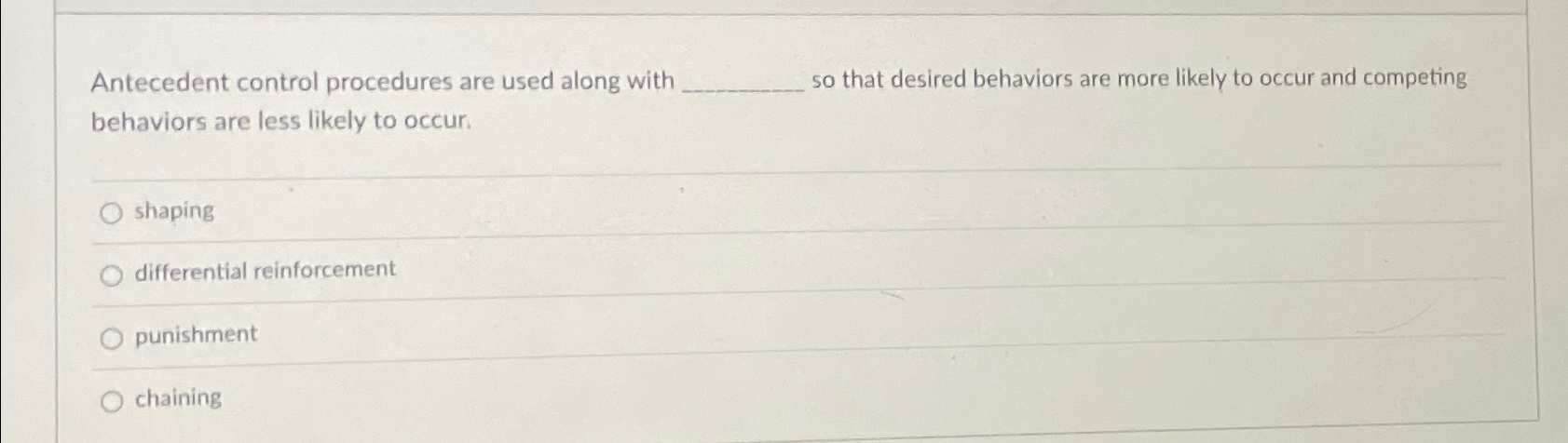 Solved Antecedent control procedures are used along with so | Chegg.com