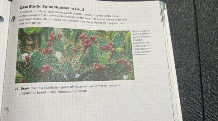 Solved Case Study: Spine Number in Cacti A population of | Chegg.com