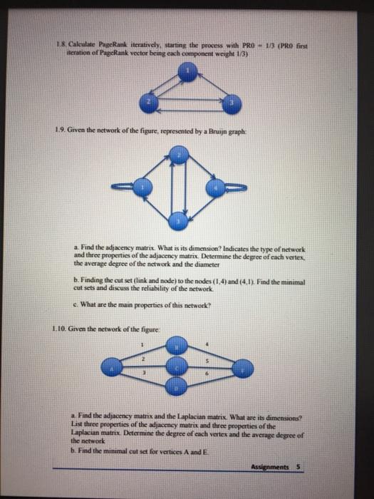 Solved Part 1 Mathematical models of networks 1.1. Calculate | Chegg.com
