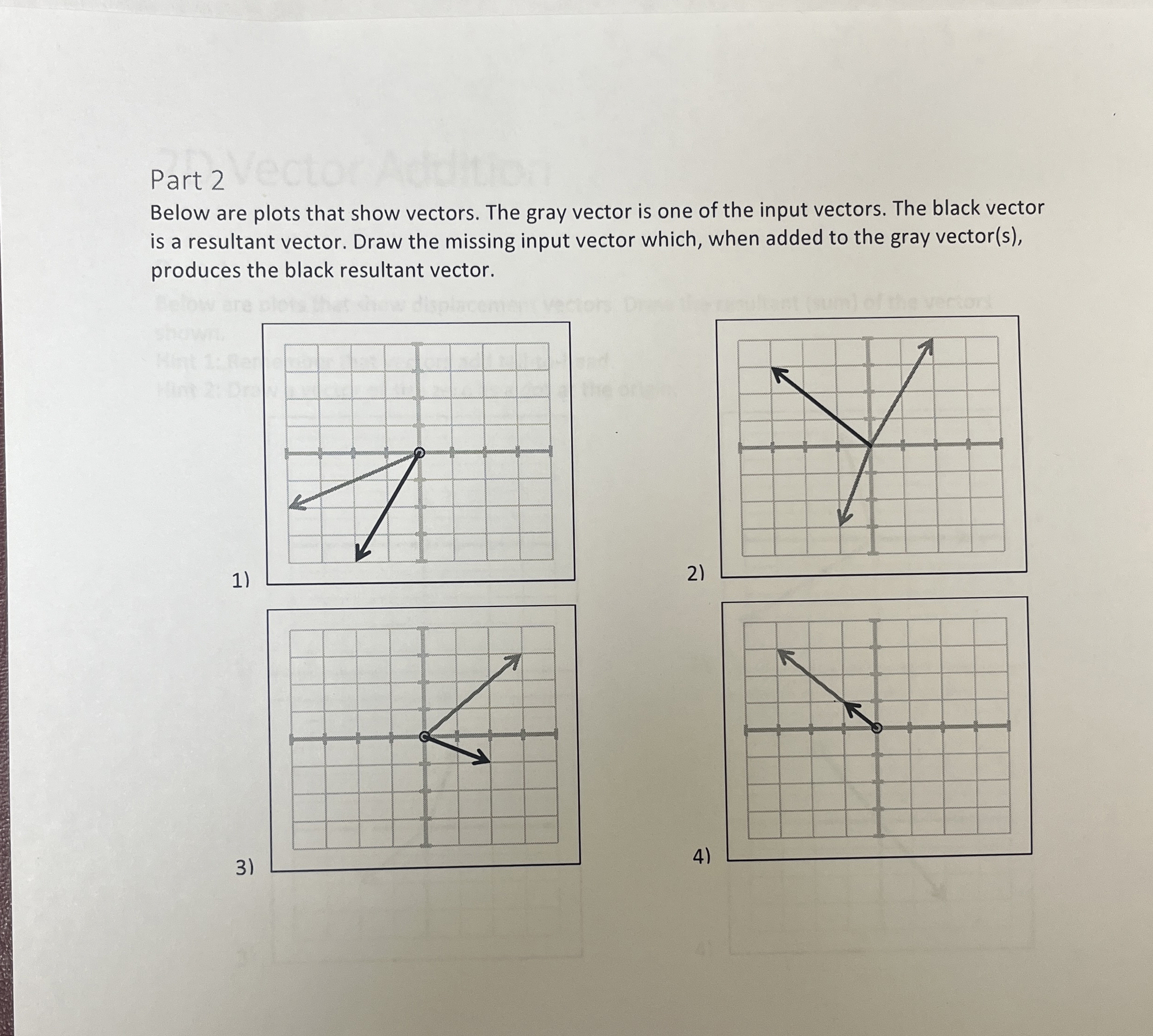 Solved Part 2Below are plots that show vectors. The gray | Chegg.com