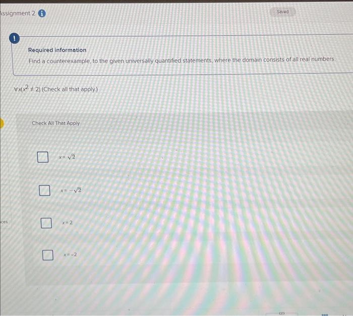 Solved Required information Find a counterexample, to the | Chegg.com