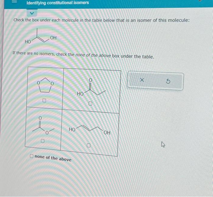 Solved Identifying constitutional isomers Check the box | Chegg.com