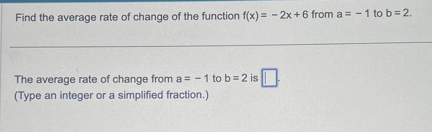 Solved Find the average rate of change of the function | Chegg.com