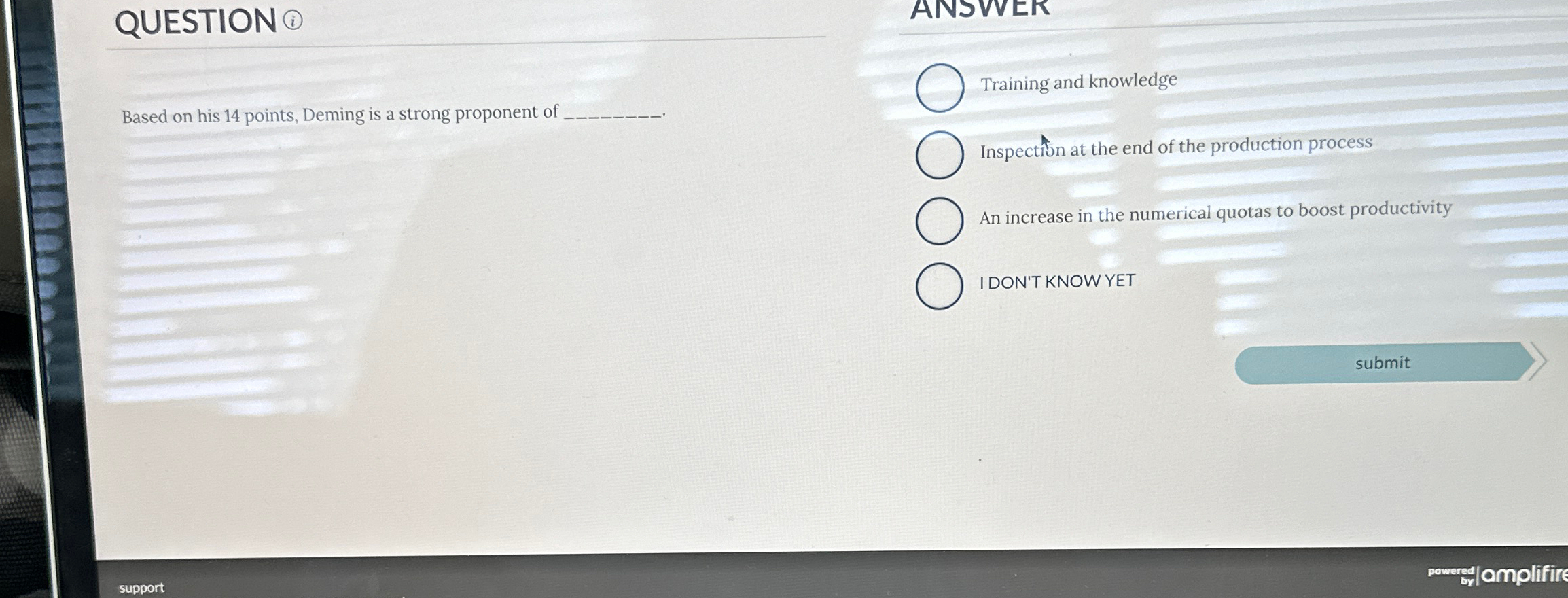 Solved QUESTION (Based on his 14 ﻿points, Deming is a strong | Chegg.com
