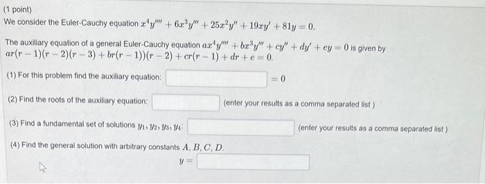 Solved Ve consider the Euler-Cauchy equation | Chegg.com