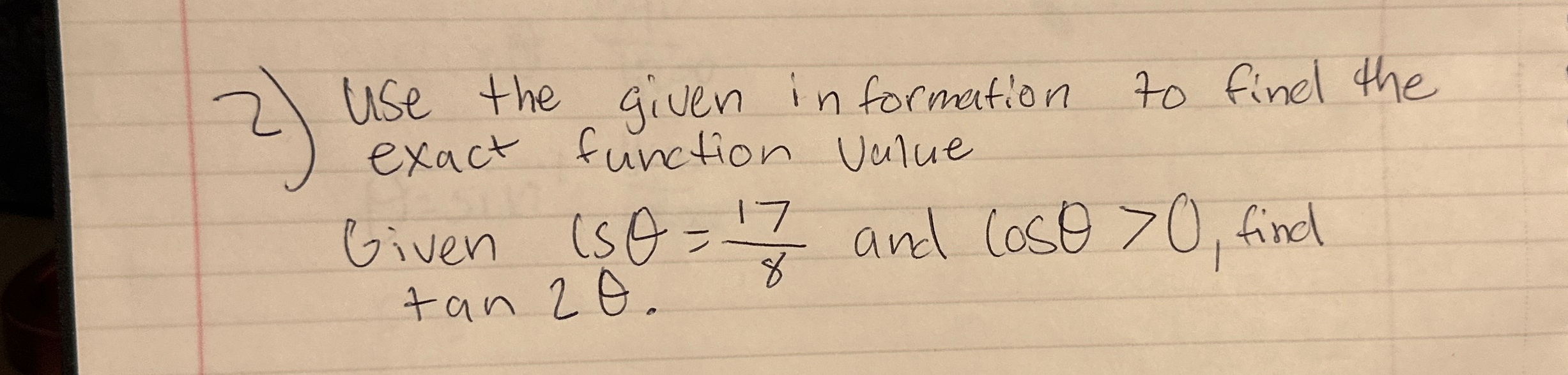 Solved Use the given information to find the exact function | Chegg.com