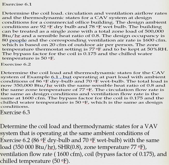 Solved Determine the coil load. circulation and ventilation | Chegg.com