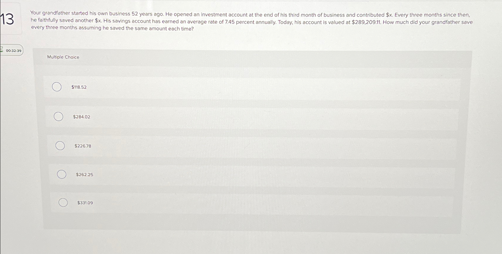 Solved every three months assuming he saved the same amount | Chegg.com