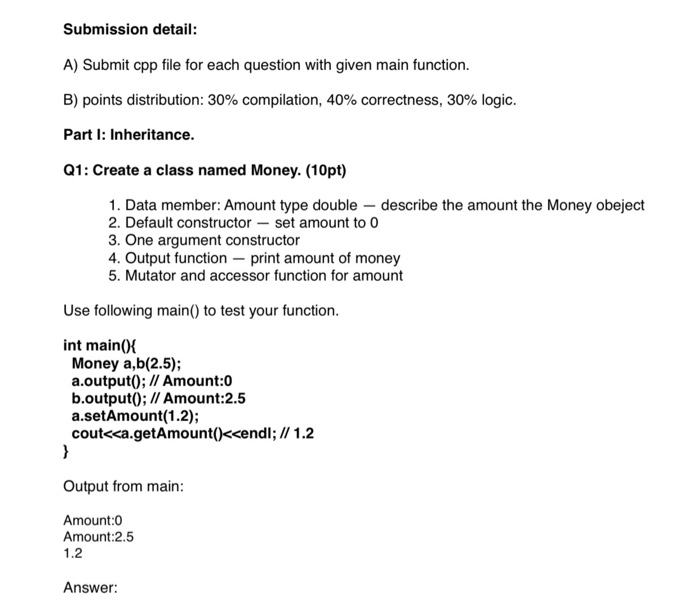 Solved Submission detail: A) Submit cpp file for each | Chegg.com