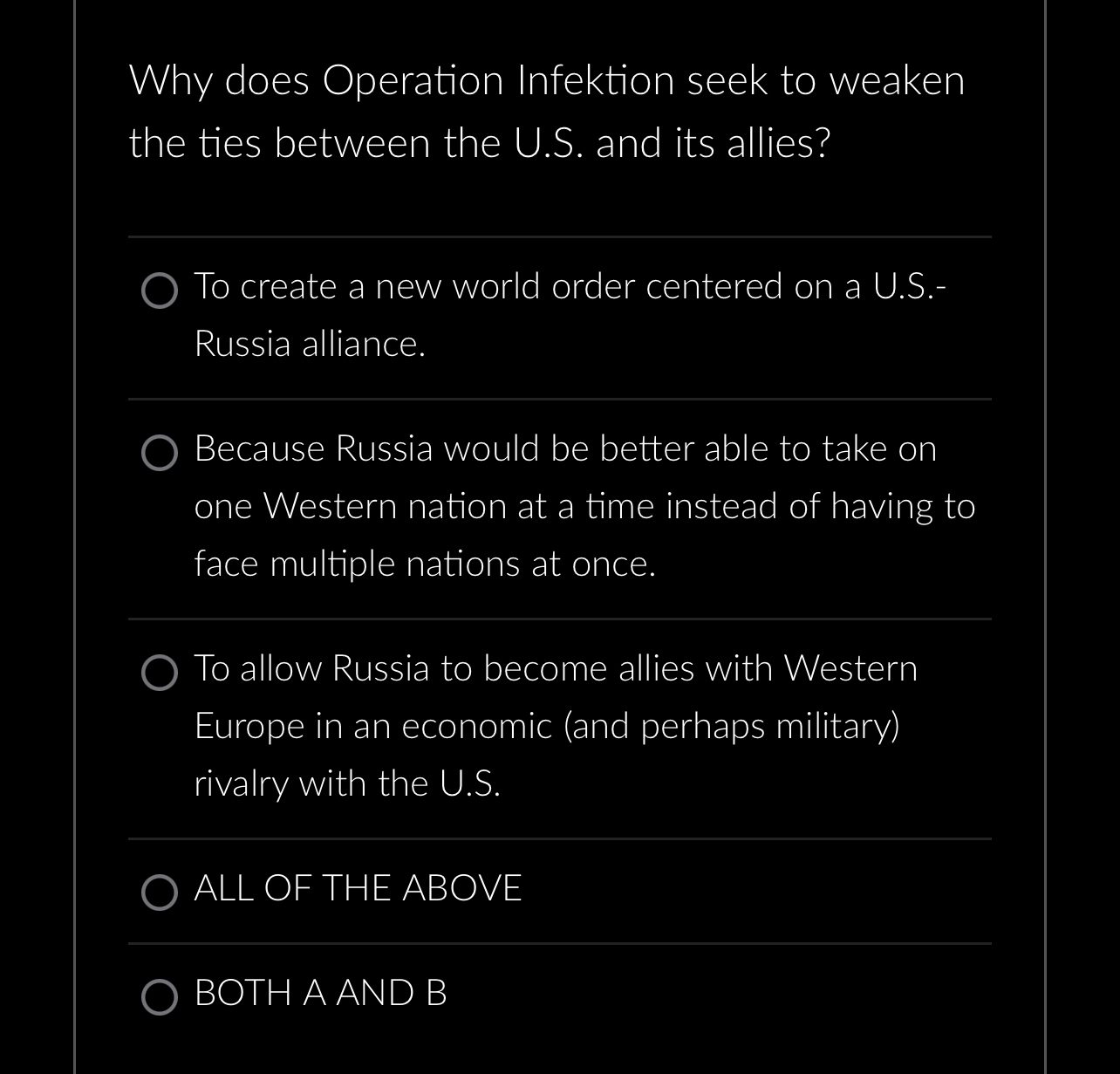 Solved Why does Operation Infektion seek to weaken the ties | Chegg.com