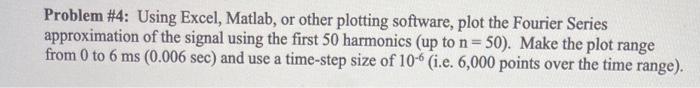 Solved Problem \#4: Using Excel, Matlab, or other plotting | Chegg.com