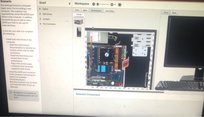 Shelf Workspace - Front Motherboard Drive Bays Front | Chegg.com