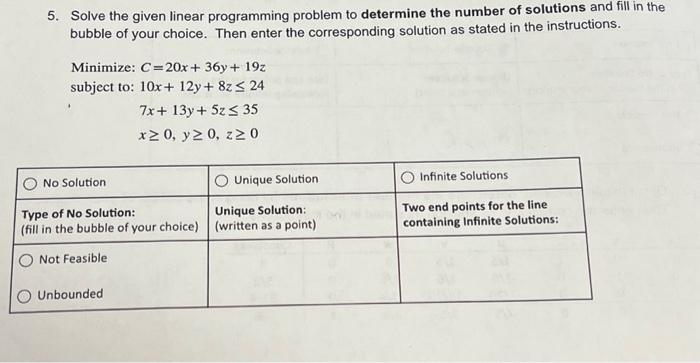 5 Solve The Given Linear Programming Problem To 8684