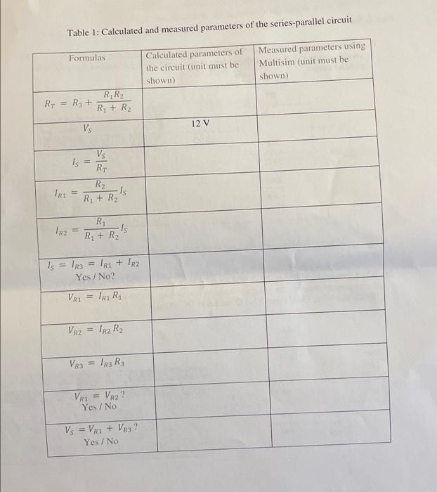 Solved Procedures Part 1: Calculating the Circuit Parameters | Chegg.com