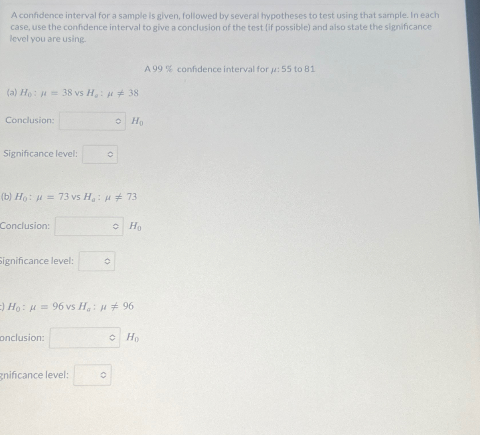 Solved A confidence interval for a sample is given, followed | Chegg.com