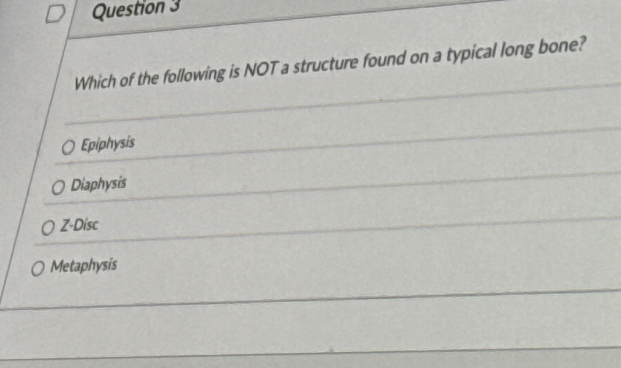 Solved Question 3Which of the following is NOT a structure | Chegg.com
