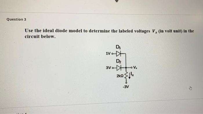 Solved Use the ideal diode model to determine the labeled | Chegg.com