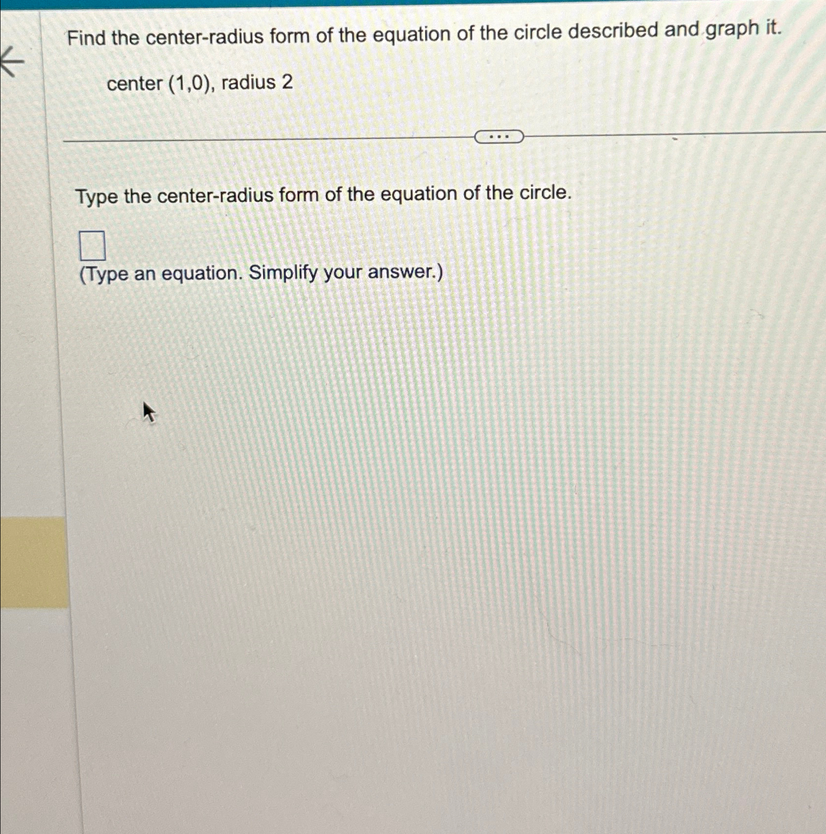 Solved Find the center-radius form of the equation of the | Chegg.com