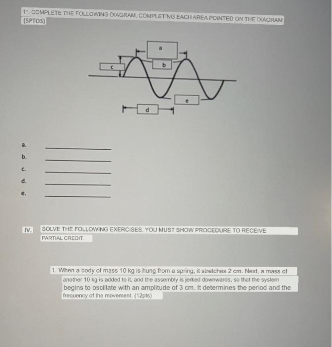 Solved 11. COMPLETE THE FOLLOWING DIAGRAM, COMPLETING EACH | Chegg.com
