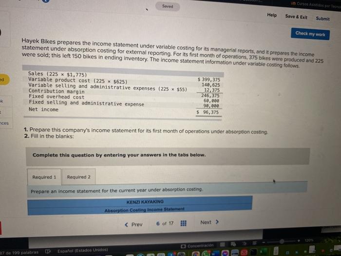 Solved Seved Help Save & Exit Submit Check my work Hayek | Chegg.com
