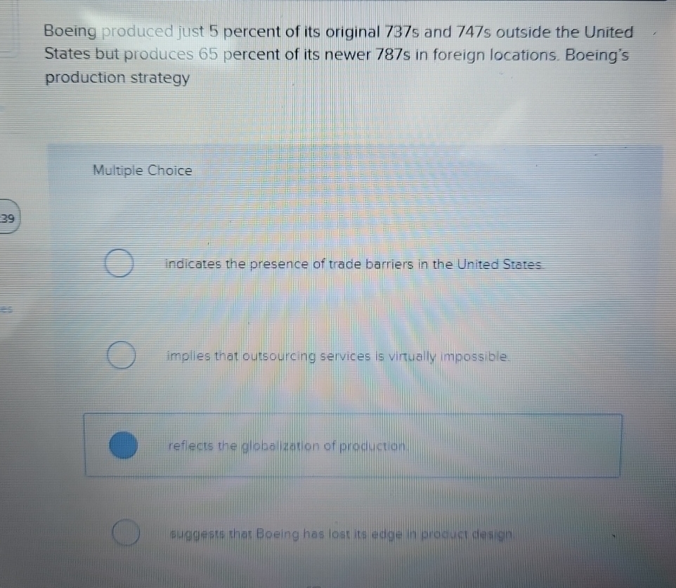 Solved Boeing produced just 5 ﻿percent of its original 737 | Chegg.com