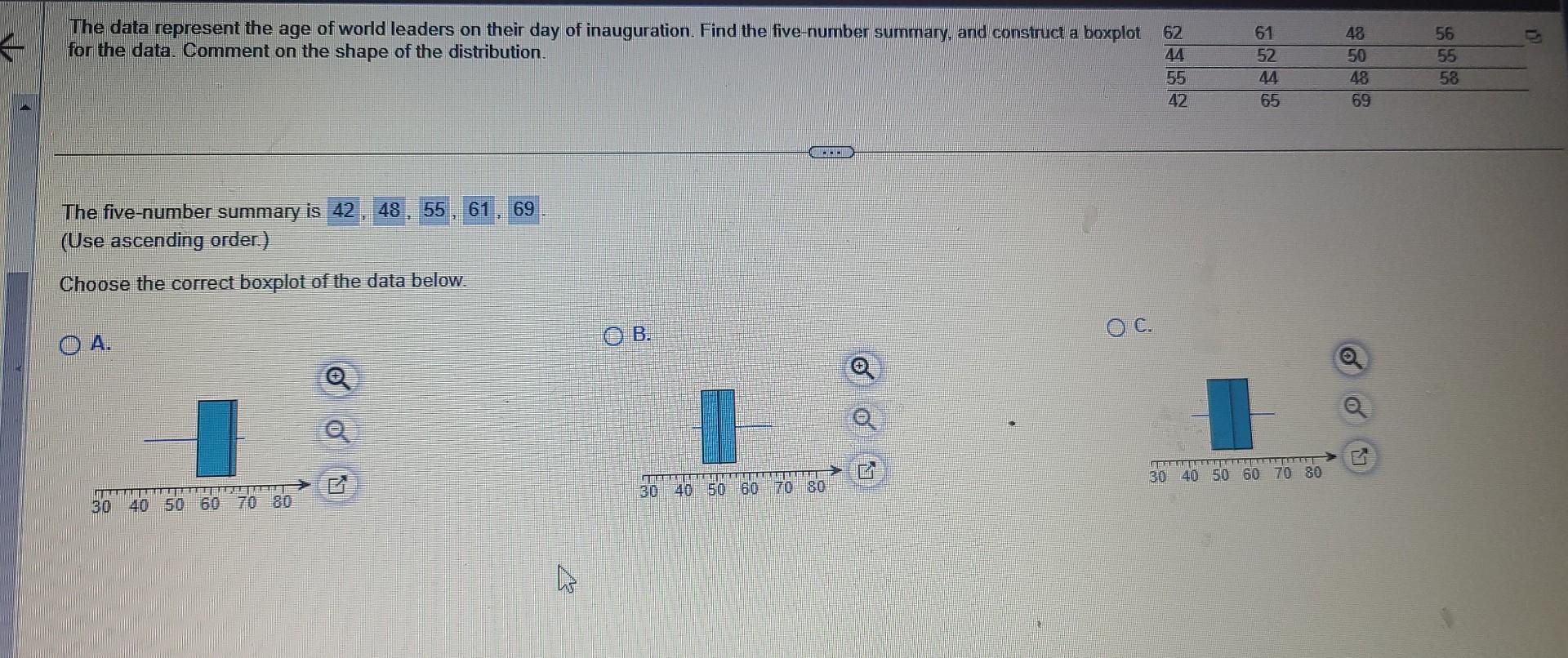 [Solved]: The data represent the age of world lead