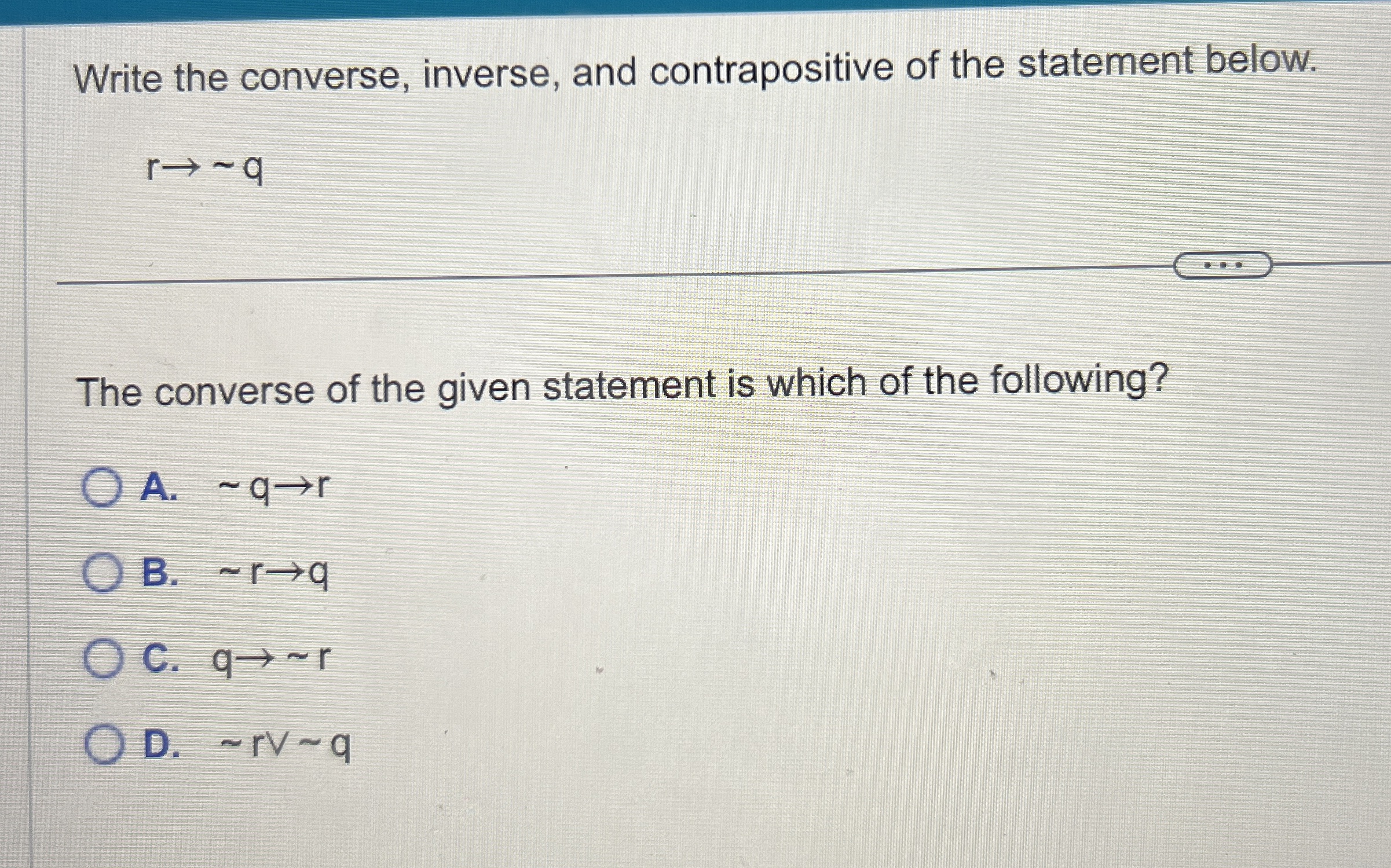 Solved Write the converse, inverse, and contrapositive of | Chegg.com