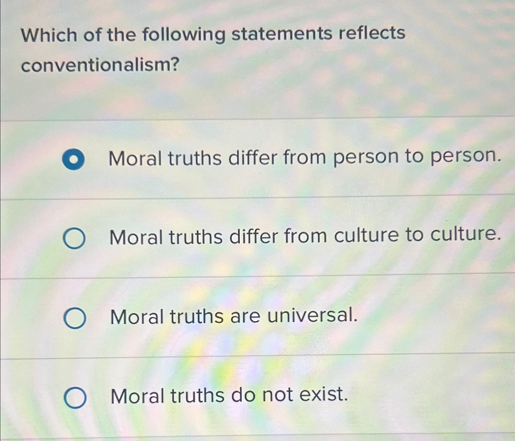 Solved Which of the following statements reflects | Chegg.com