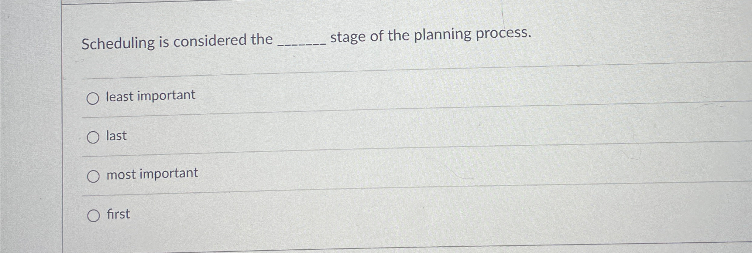 Solved Scheduling is considered the q, ﻿stage of the | Chegg.com