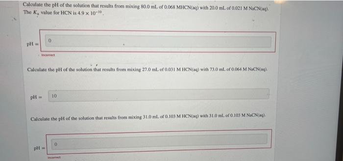 Solved Calculate the pH of the solution that results from | Chegg.com