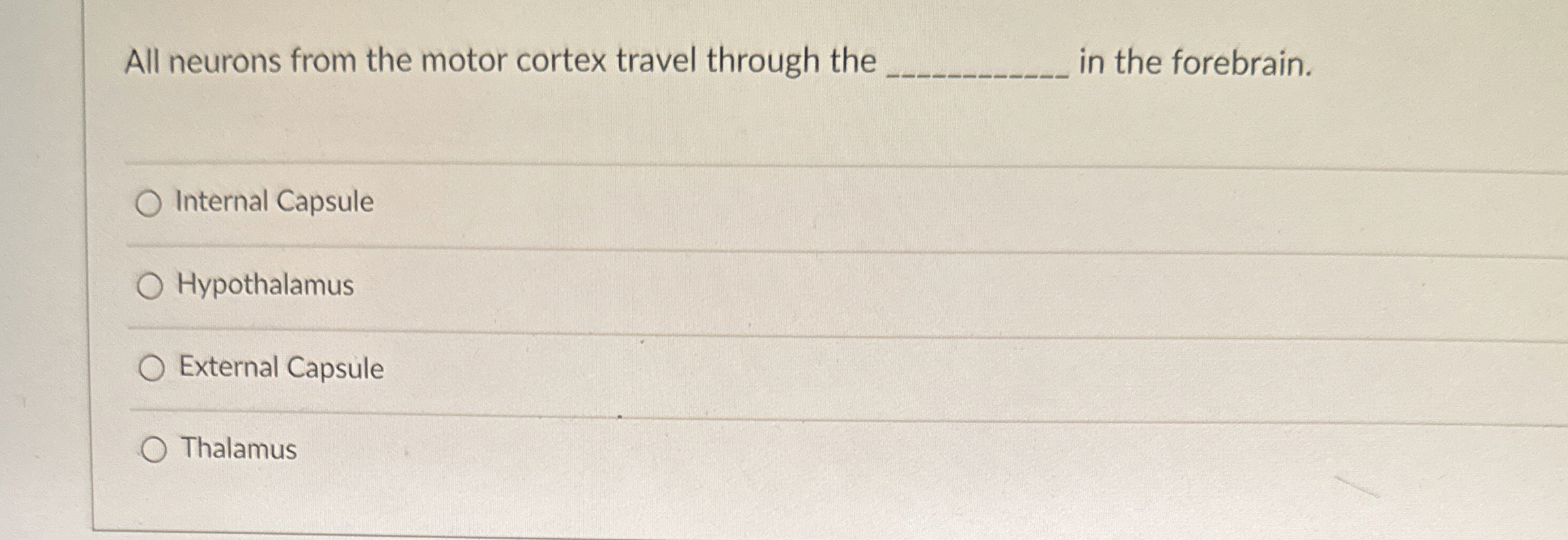 Solved All neurons from the motor cortex travel through the | Chegg.com