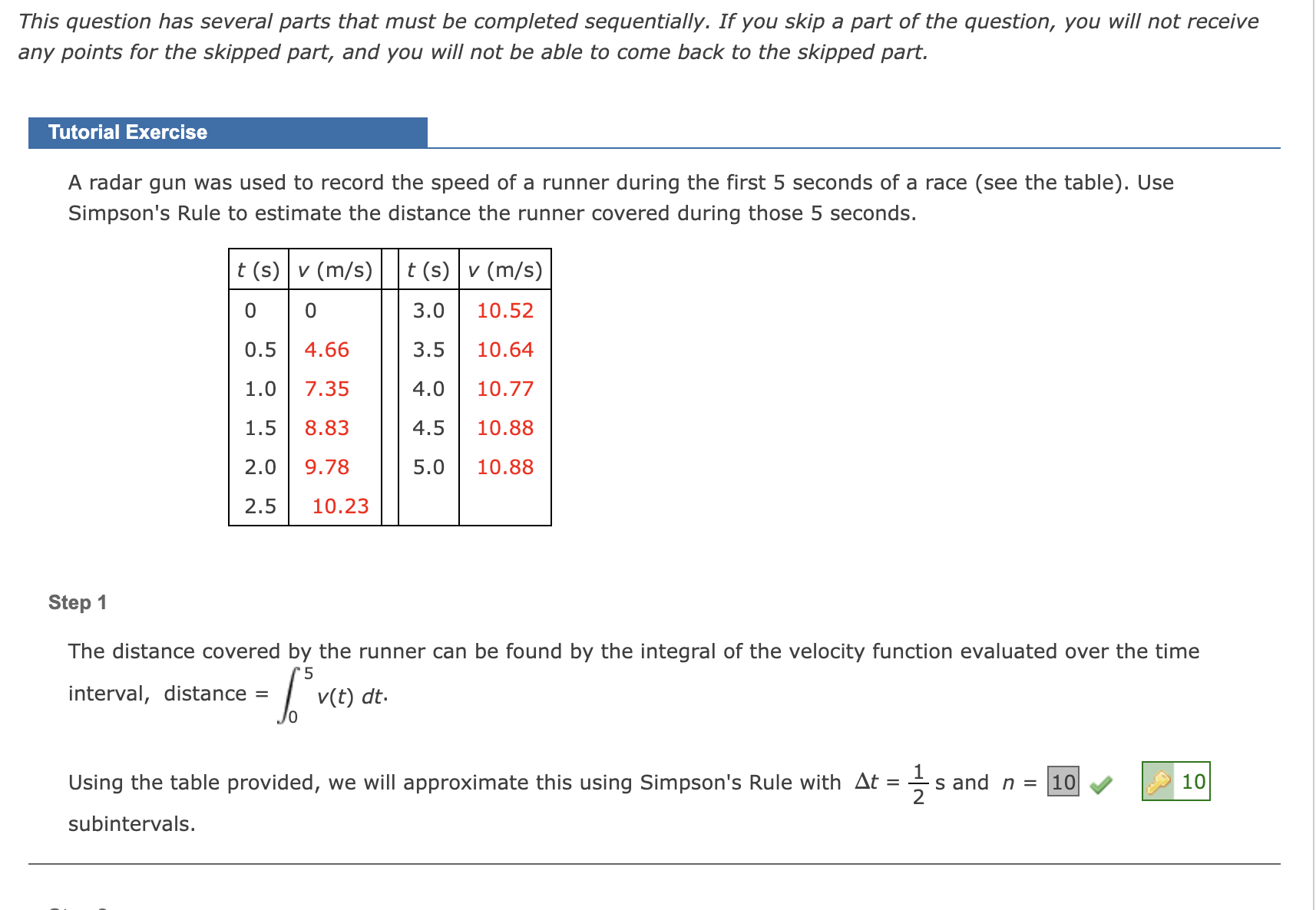 Solved A radar gun was used to record the speed of a runner | Chegg.com