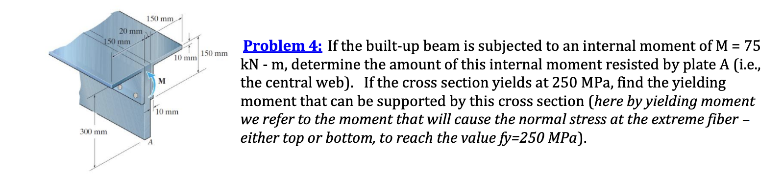 Problem 4: If the built-up beam is subjected to an | Chegg.com