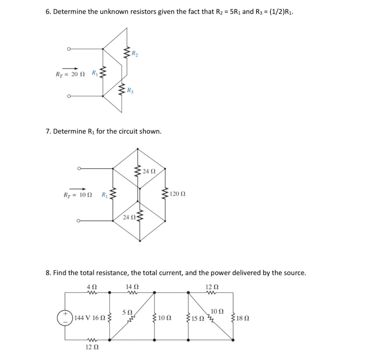 Solved Determine the unknown resistors given the fact that | Chegg.com