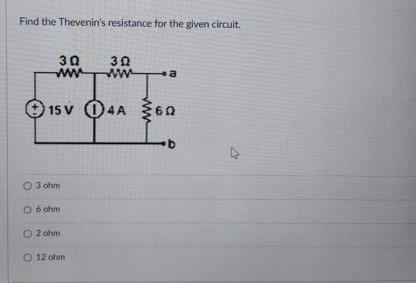 Solved Find the Thevenin's resistance for the given | Chegg.com