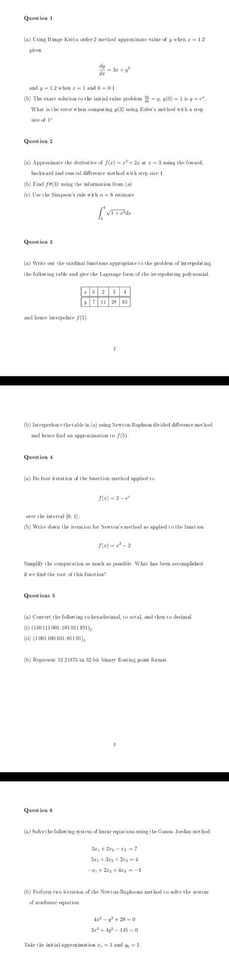 Solved (a) Using Runge Kutta order-2 method appraximate | Chegg.com