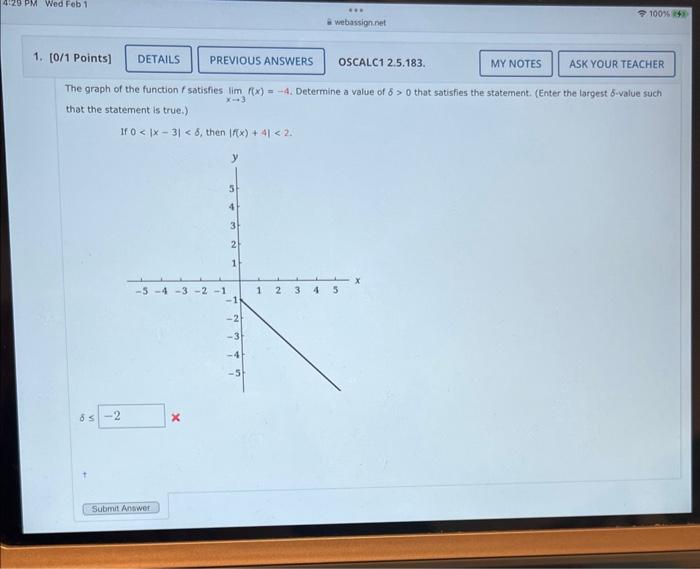 Solved The graph of the function f satisfies limx→3f(x)=−4. | Chegg.com