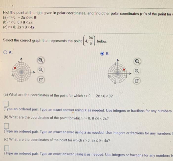 Solved Plot the point at the right given in polar | Chegg.com