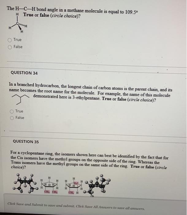 Solved The H-C-H bond angle in a methane molecule is equal | Chegg.com