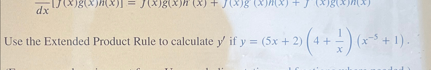 Solved Use the Extended Product Rule to calculate y' ﻿if | Chegg.com