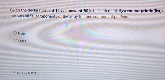 Solved Given the declaration, int] ﻿list = ﻿new int[50]; the | Chegg.com